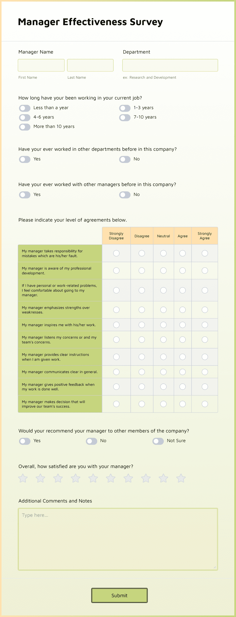 Manager Effectiveness Survey Form Template | Jotform Manager Effectiveness Survey Form Template | Jotform